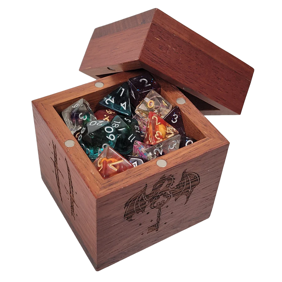 Forged: Dice Box - Etched Wooden Storage w/ Magnetic Lid