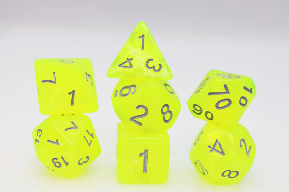 Foam Brain Games: RPG Dice Set - Radioactive Lemonade
